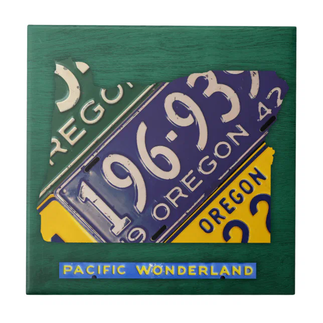 Oregon License Plate Map Ceramic Tile | Zazzle