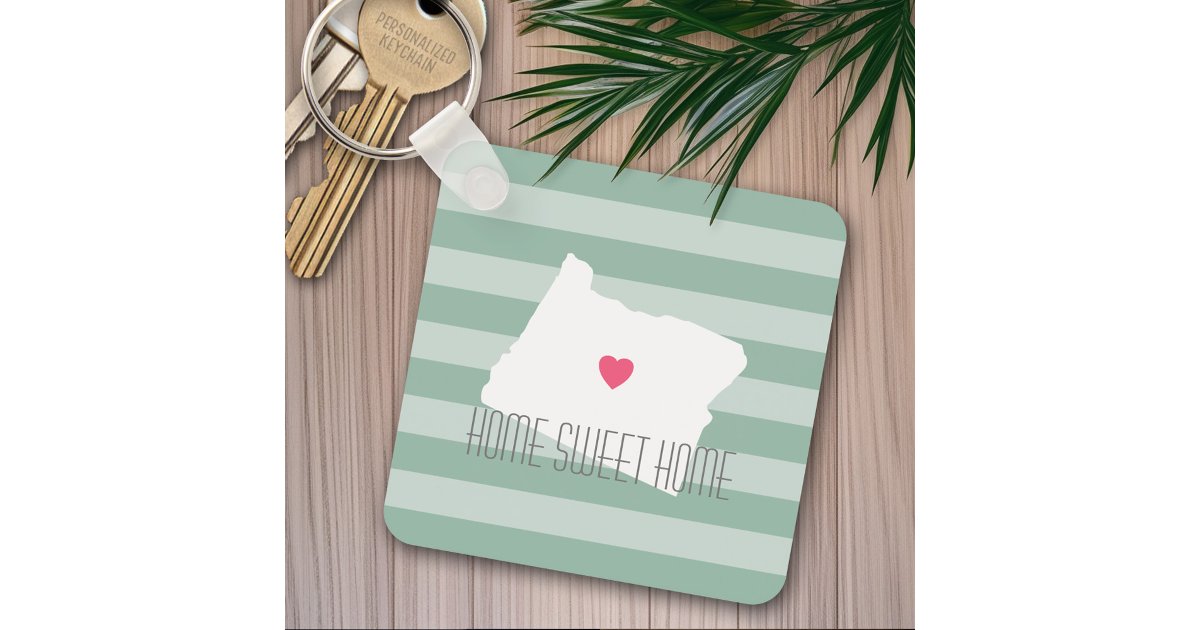 Oregon Map Home State Love with Custom Heart Keychain | Zazzle