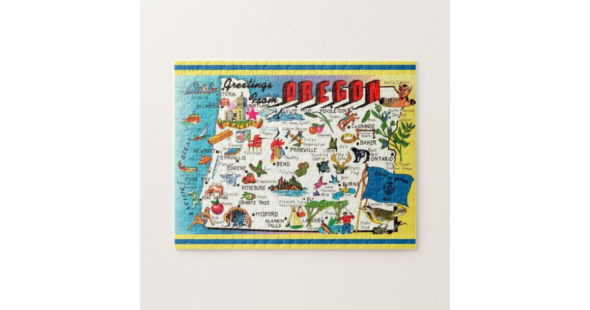 Oregon Map Jigsaw Puzzle | Zazzle