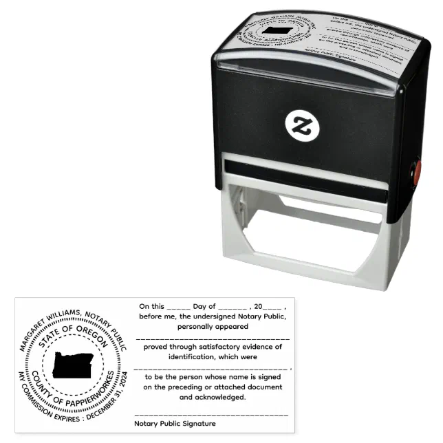 Oregon Notary Public Acknowledgement Stamp | Zazzle