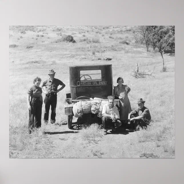 Oregon or Bust, 1936. Vintage Photo Poster | Zazzle