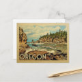 Oregon Postcard Beach Cliffs Vintage Travel | Zazzle