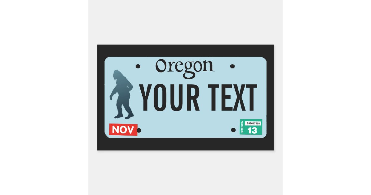 Oregon Sasquatch License Plate Rectangular Sticker | Zazzle