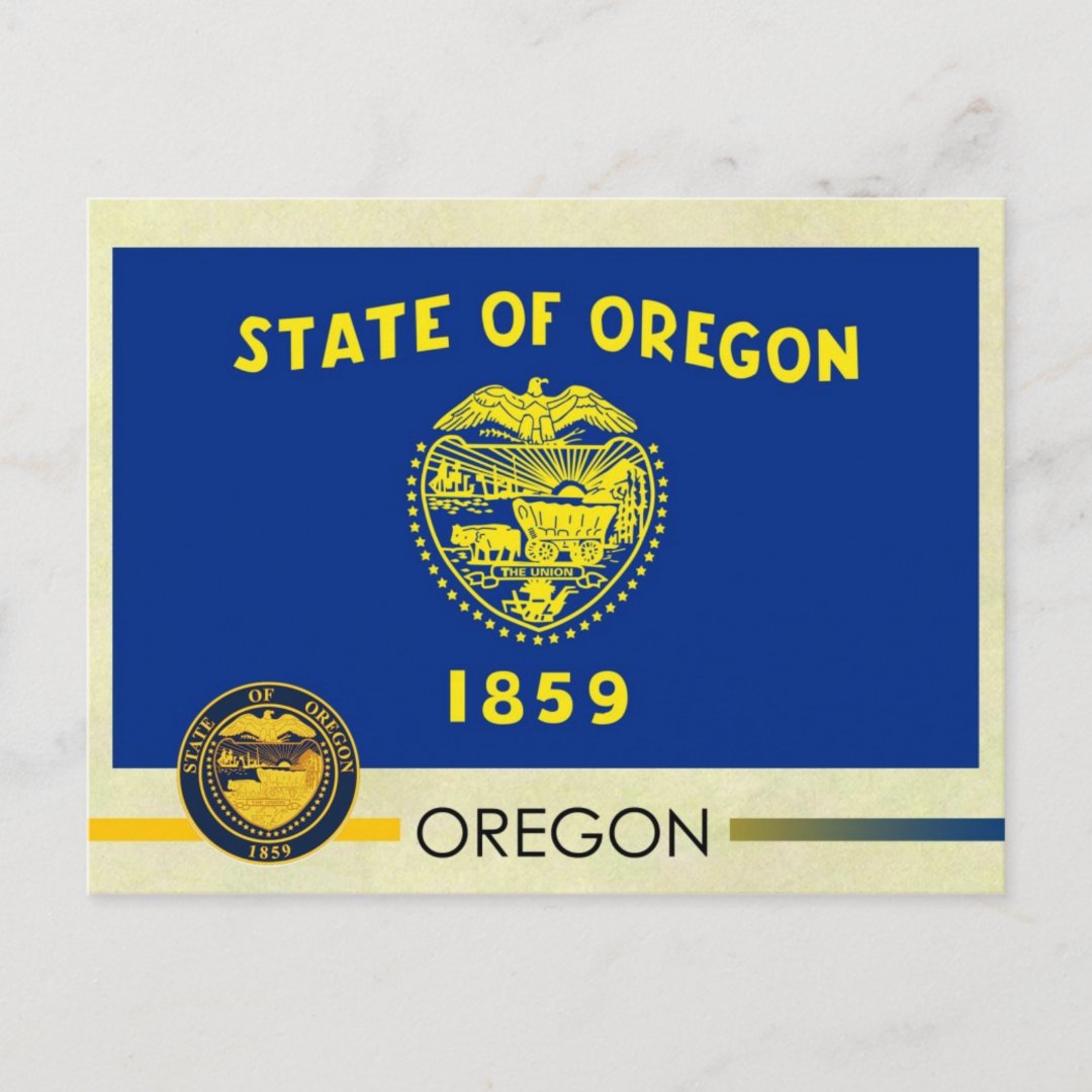Oregon State Flag and Seal Postcard | Zazzle