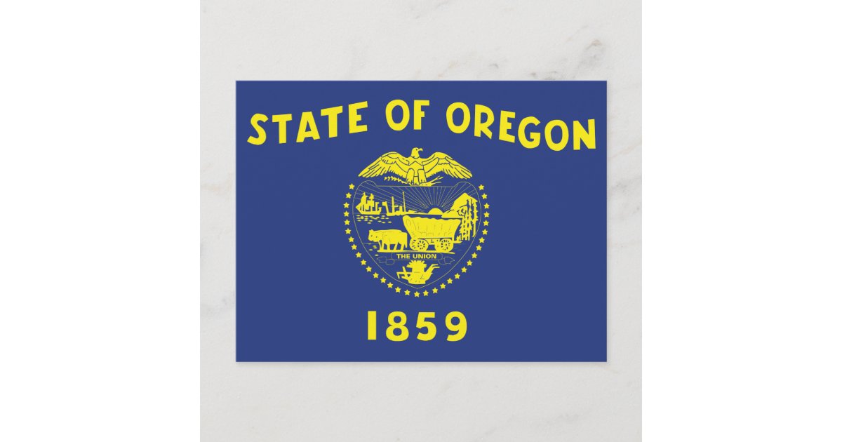 Oregon State Flag Two Sided Seal & Pioneer Postcard | Zazzle