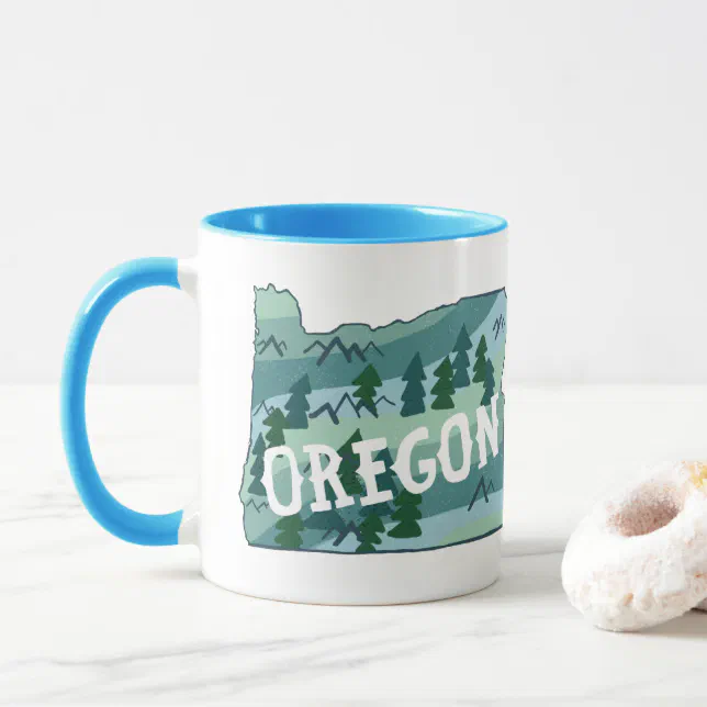 Oregon State Map Illustration Mug | Zazzle