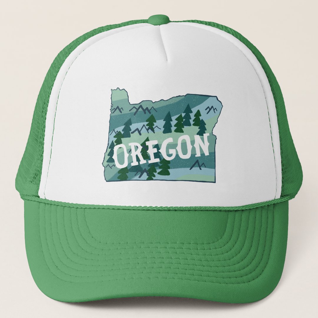 Oregon State Map Illustration Trucker Hat | Zazzle
