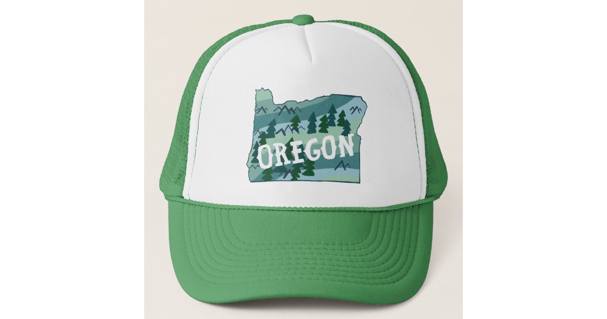 Oregon State Map Illustration Trucker Hat | Zazzle