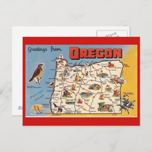 Oregon State Map Postcard | Zazzle