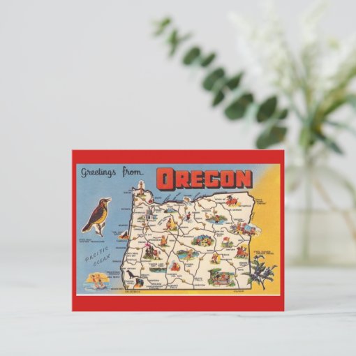 Oregon State Map Postcard | Zazzle