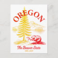 Oregon The Beaver State Est. 1859 Postcard | Zazzle