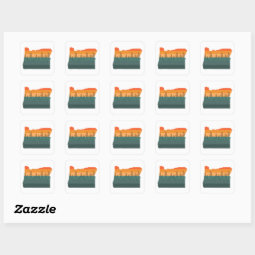 Oregon Tree Silhouette Square Sticker | Zazzle