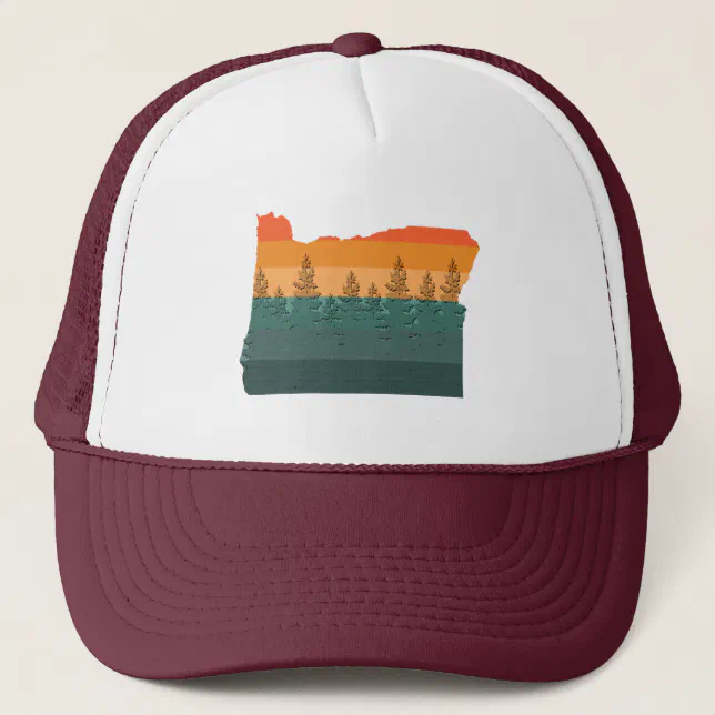 Oregon Tree Silhouette Trucker Hat | Zazzle