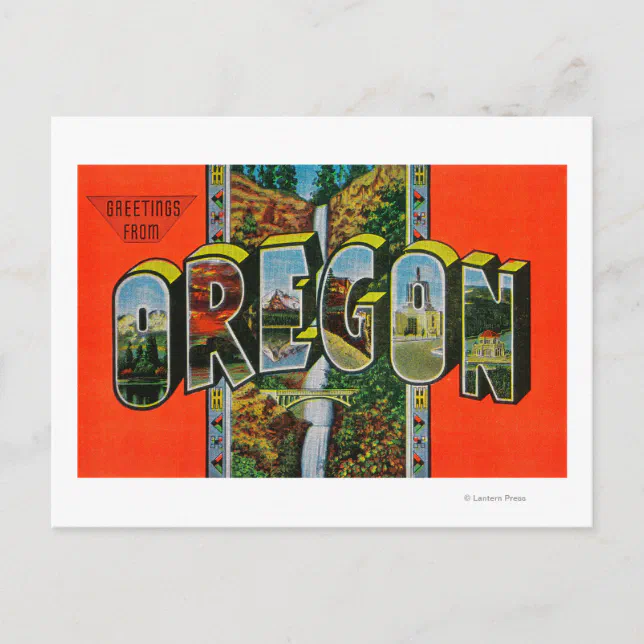 OregonLarge Letter Scenes Postcard | Zazzle