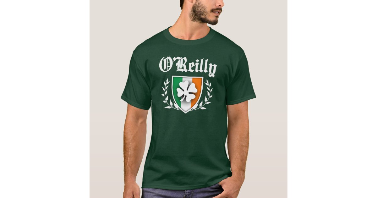 O'Reilly Family Shamrock Crest T-Shirt | Zazzle