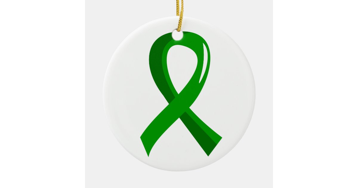 Organ Donation Green Ribbon 3 Ceramic Ornament | Zazzle