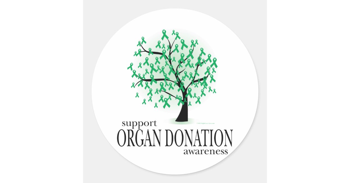 Organ Donation Tree Classic Round Sticker | Zazzle