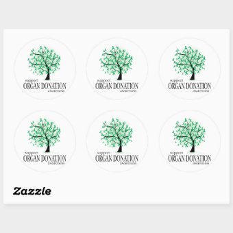Organ Donation Tree Classic Round Sticker | Zazzle