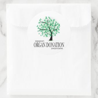 Organ Donation Tree Classic Round Sticker | Zazzle
