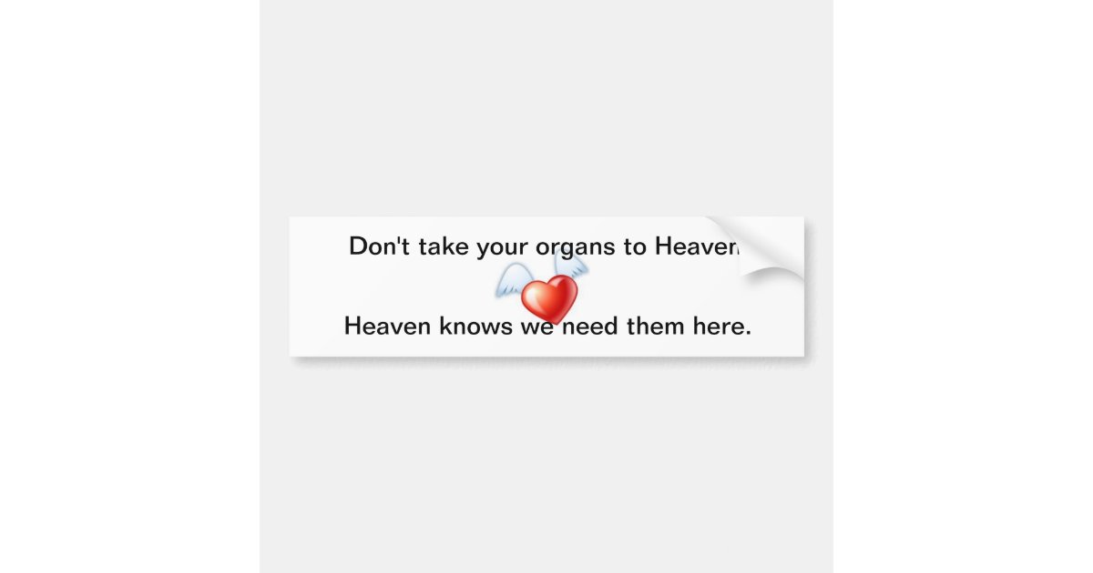 Organ Donors Unite Bumper Sticker | Zazzle