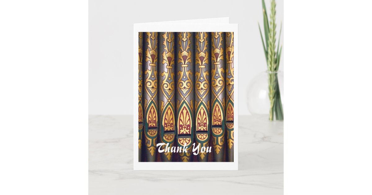 Organ pipes thank you card | Zazzle