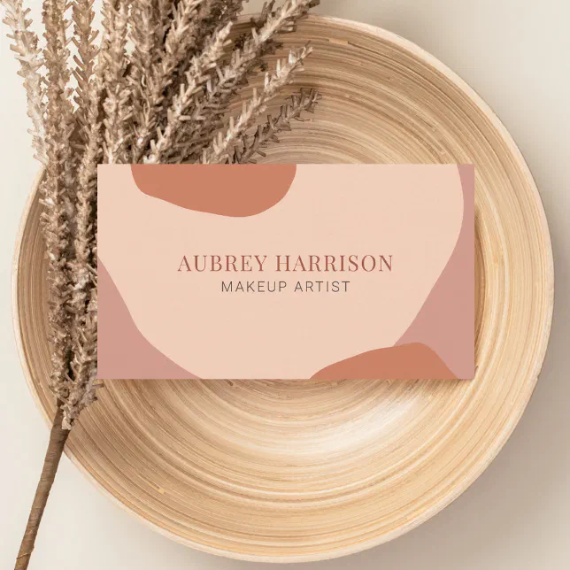 Organic Abstract Modern Brown Blush Business Card | Zazzle