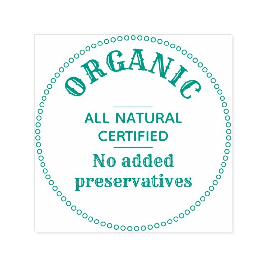 Organic certified no added preservatives label self-inking stamp ...