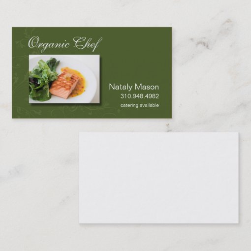 "Organic Chef" Catering, Healthy Eating, Nutrition Business Card | Zazzle