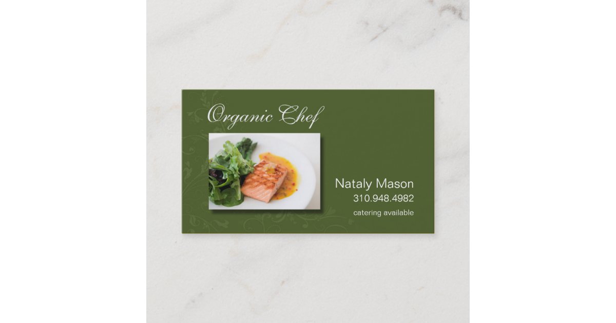 "Organic Chef" Catering, Healthy Eating, Nutrition Business Card | Zazzle