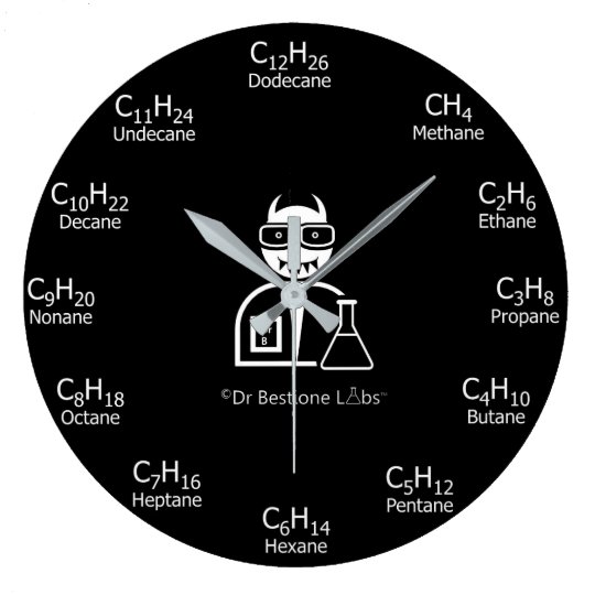 Organic Chemistry Clock - Black | Zazzle.com