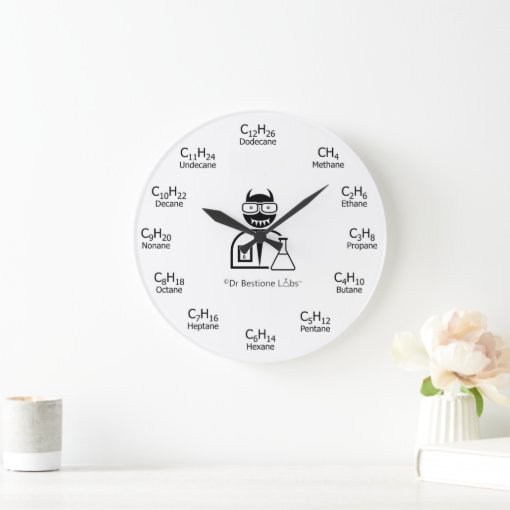 Organic Chemistry Clock - White | Zazzle