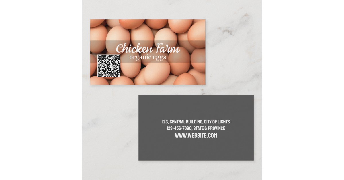 Organic Eggs QR Code Business Card | Zazzle