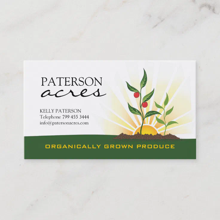 Organic Farmers Business Card | Zazzle