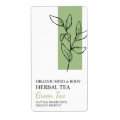 Organic Green Tea Herbal Tea Business Label | Zazzle