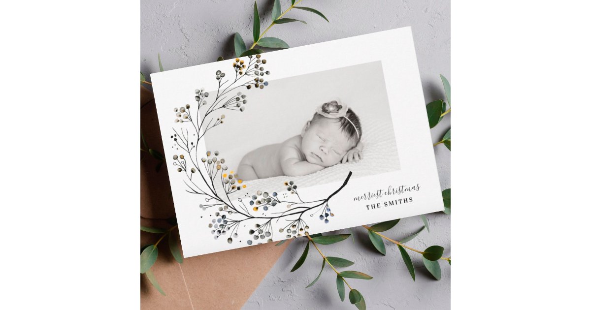 Organic Natural Merriest Christmas Photo Card | Zazzle
