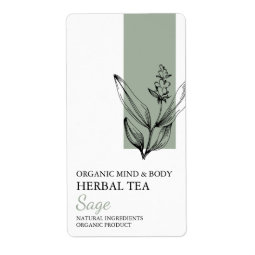 Organic Sage Herbal Tea Business Label | Zazzle