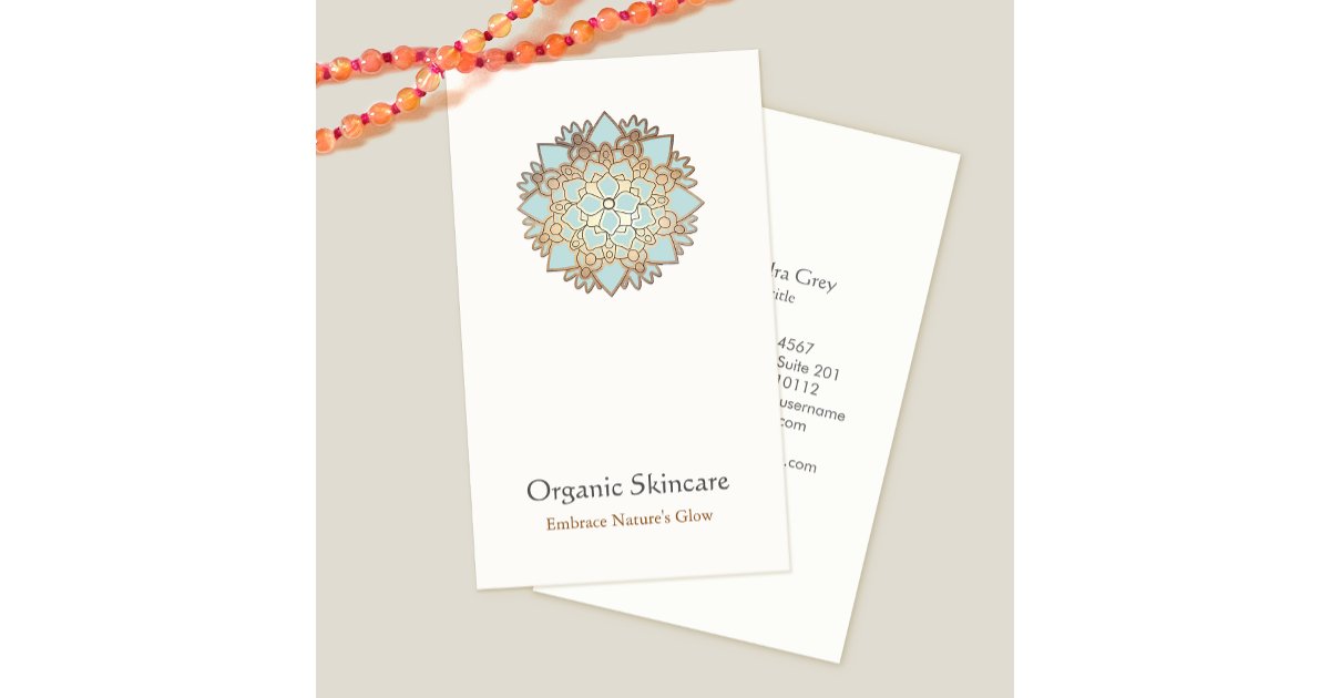 Organic Skincare Lotus Flower Business Card | Zazzle