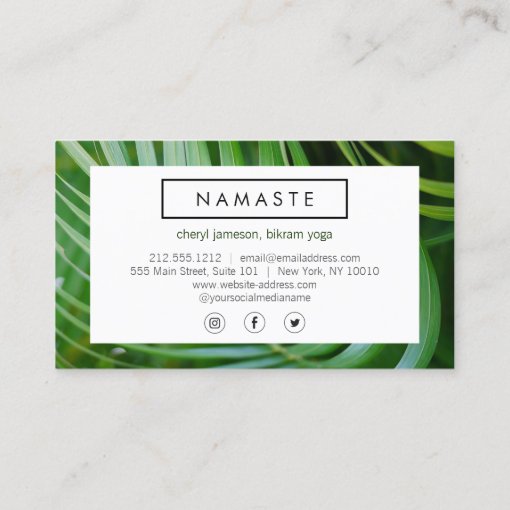 Organic Tropical Leaves Yoga, Meditation, Holistic Business Card | Zazzle