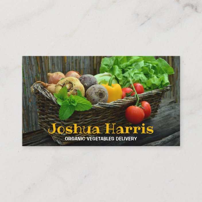 Organic Vegetables Delivery Business Card | Zazzle