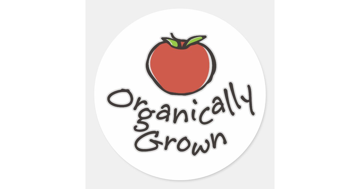 Organically Grown Classic Round Sticker | Zazzle