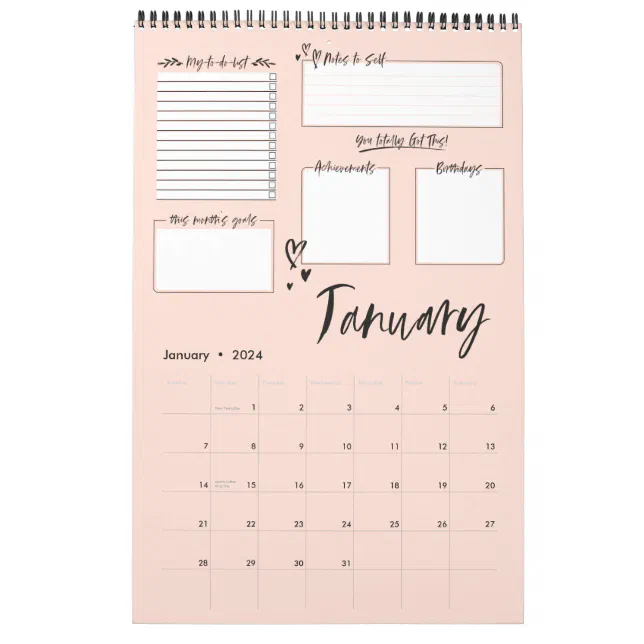 Organized Chaos Motivational Monthly Planning Calendar | Zazzle