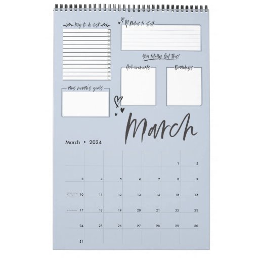 Organized Chaos Motivational Monthly Planning Calendar | Zazzle