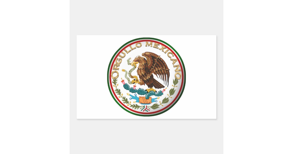 Orgullo Mexicano (Eagle from Mexican Flag) Rectangular Sticker | Zazzle