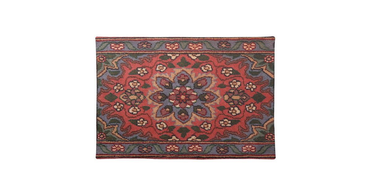 Oriental Antique Persian Turkish Floral Carpet Cloth Placemat | Zazzle