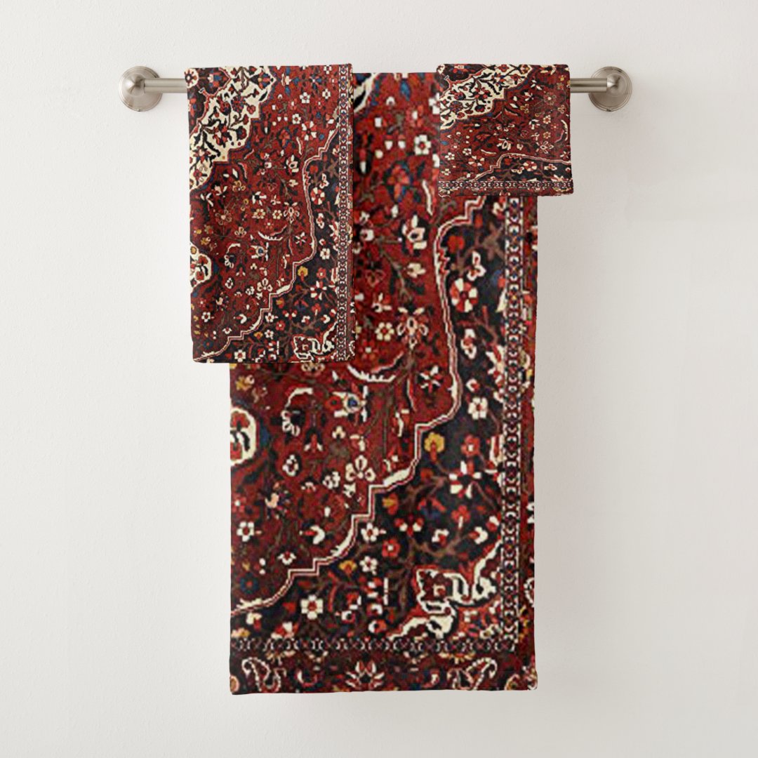 Oriental Antique Persian Turkish Rug Bath Towel Set | Zazzle