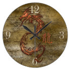 Oriental Asian Gold Dragon Designer Timepiece Square Wall Clock ...