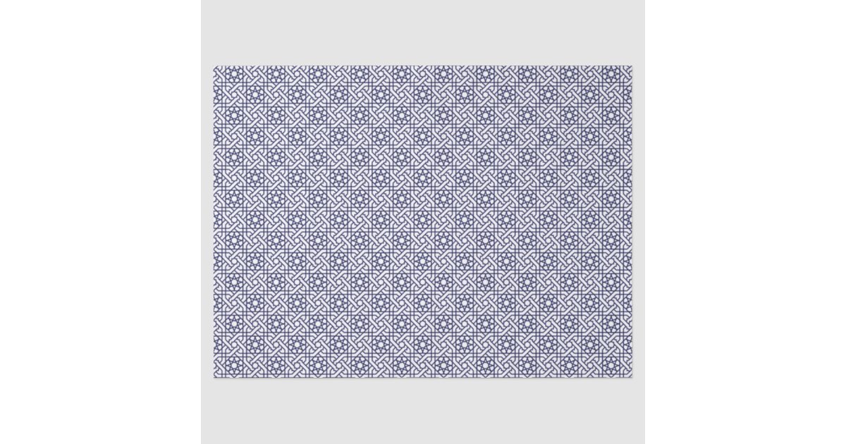 Oriental Blue White Moroccan Geometric Pattern Tissue Paper | Zazzle