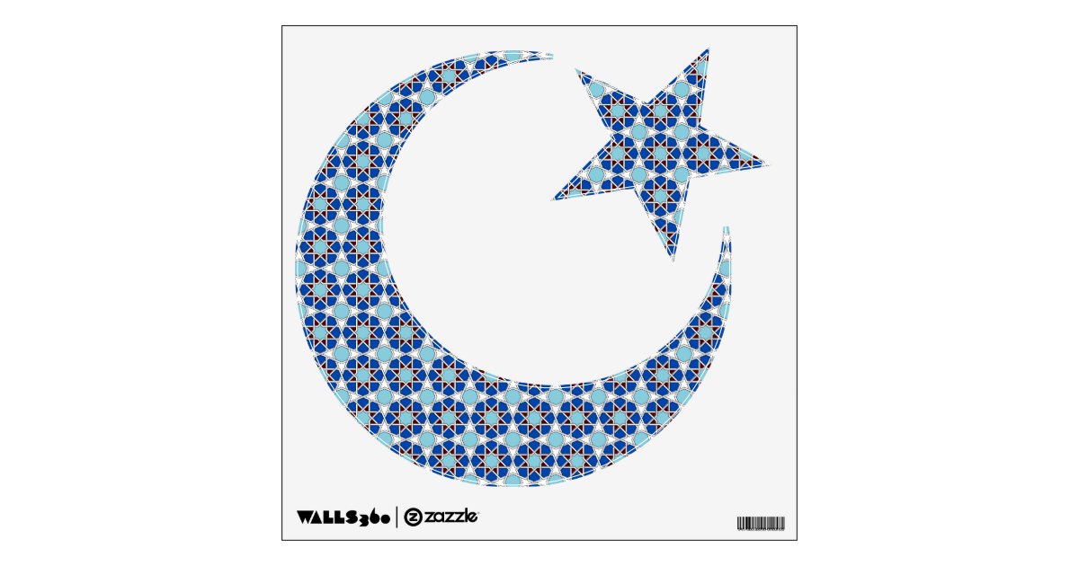 Oriental Blue White Moroccan Geometric Pattern Wall Decal | Zazzle