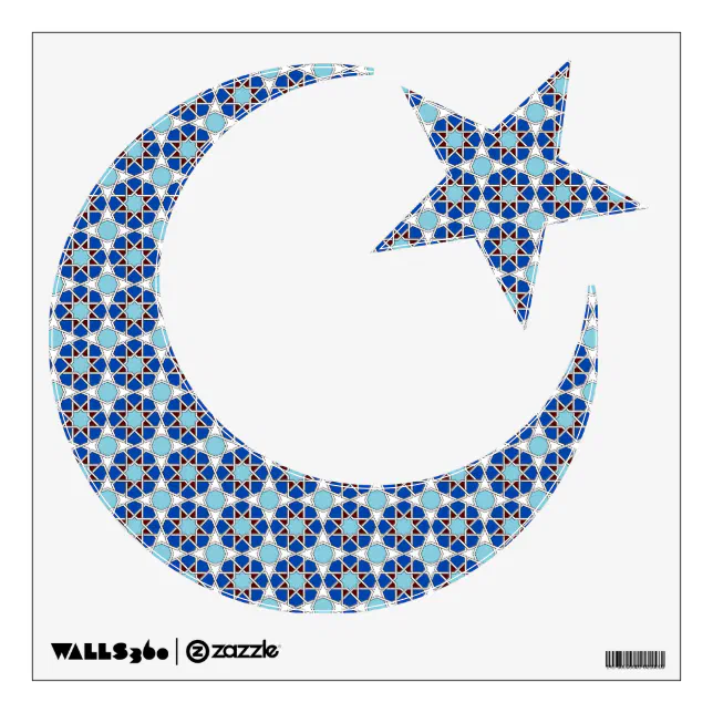 Oriental Blue White Moroccan Geometric Pattern Wall Decal | Zazzle