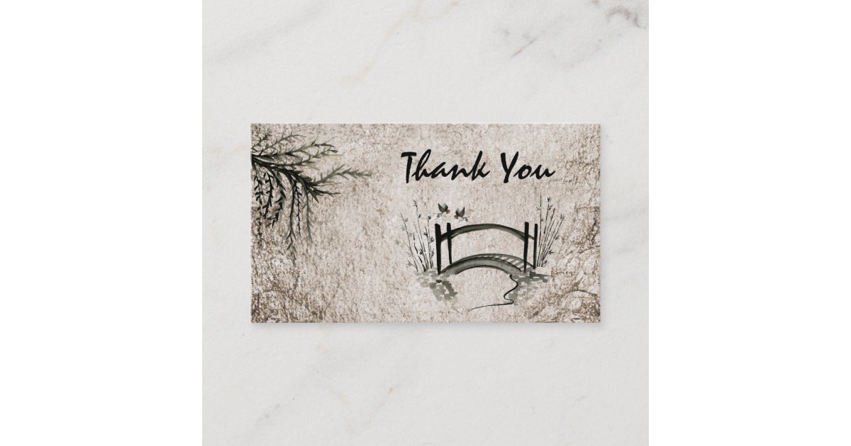 Oriental Bridge Thank You Business Card | Zazzle